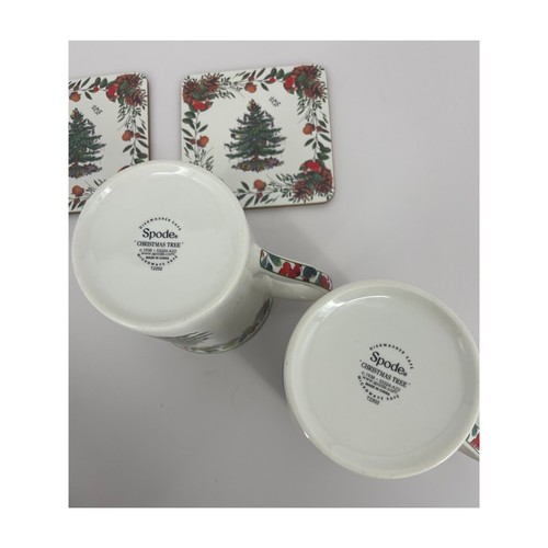 Spode Christmas Tree Coffee Tea Mug Cup & Coaster Set in Decorative Tin ...