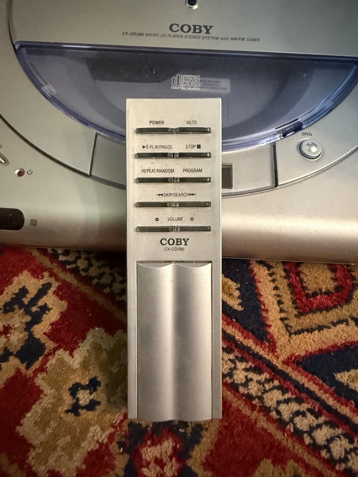 COBY MICRO CD Player Stereo System CX-CD395 Speakers AM/FM Radio Remote ...
