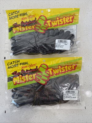 2 - Mister Twister 4” Twister 20 Pack Black Neon Smoke Red & Black NOS ...