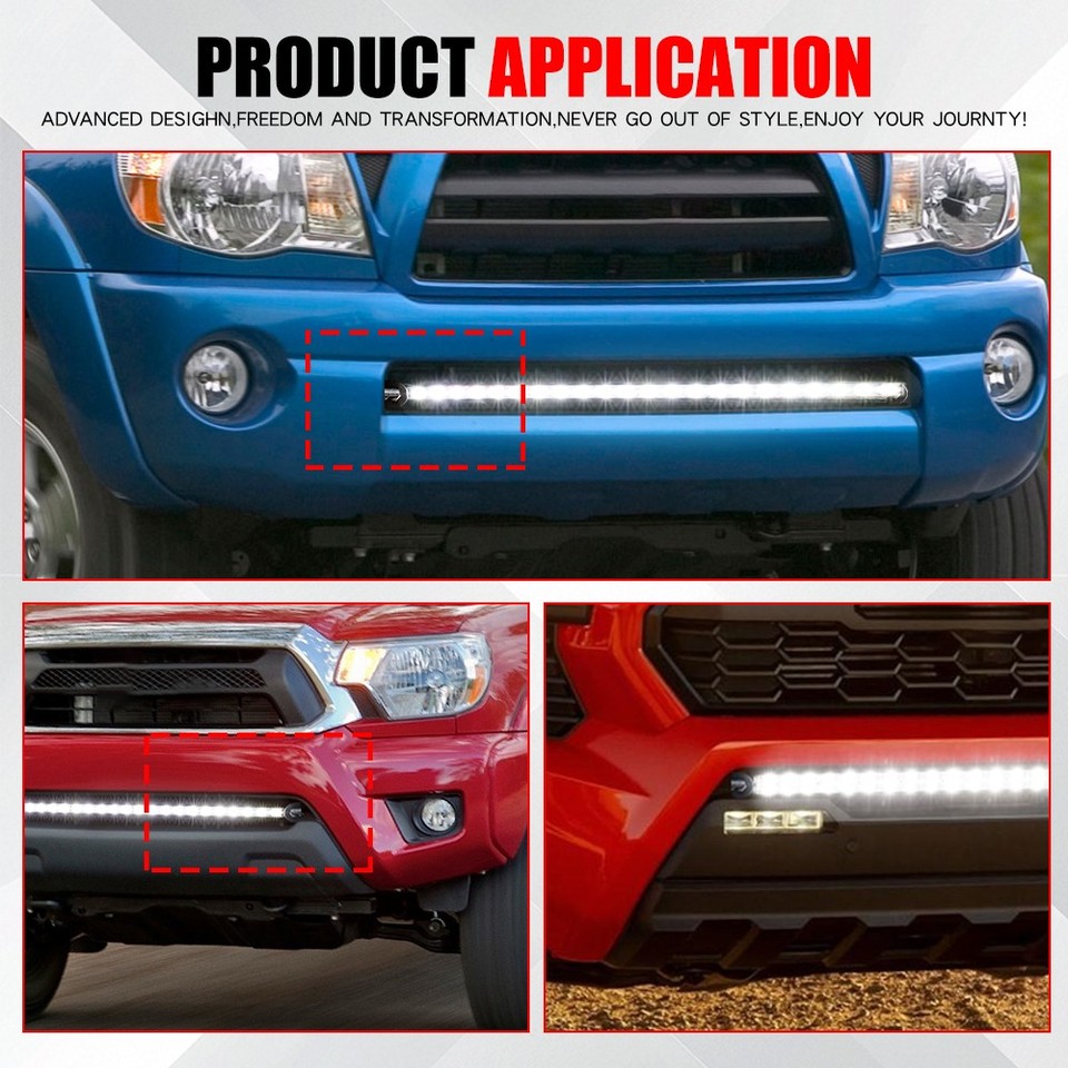 Strobe 32" LED Light Bar w/ Lower Bumper Brackets+Wiring For 16-23 ...