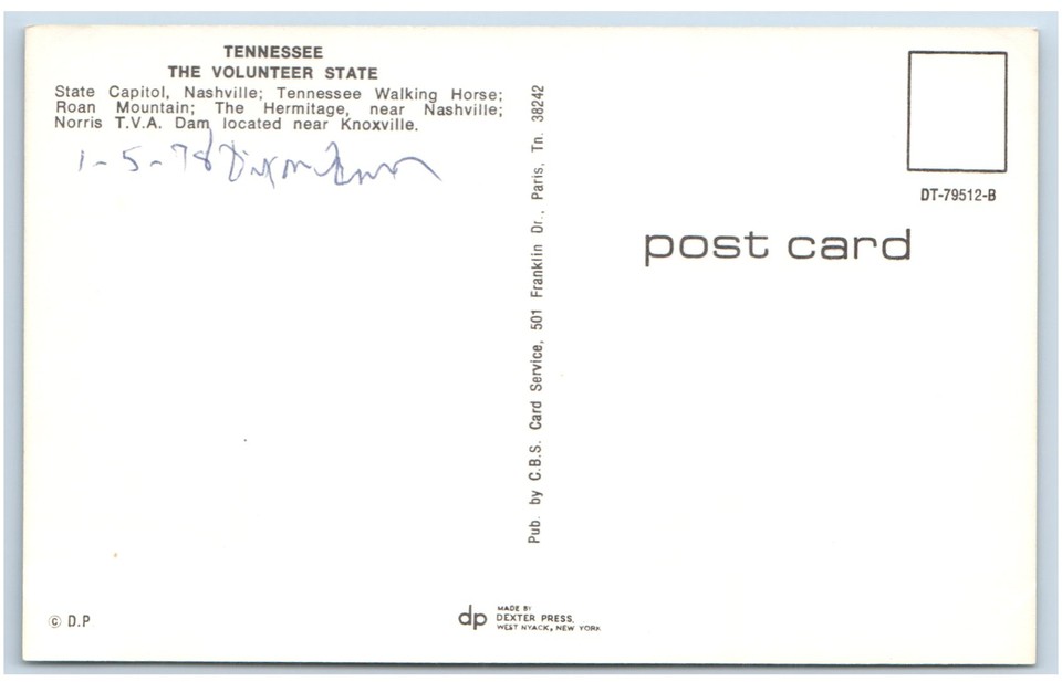 TN Postcard- GREETINGS FROM TENNESSEE THE VOLUNTEER STATE | eBay