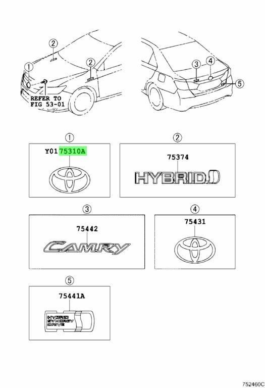 Genuine Toyota Front Grille Emblem 75310-47010 Prius New | eBay