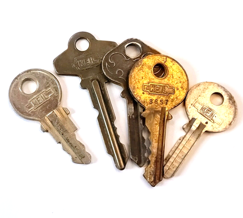 Lot of 5 Vintage Keil / Francis Keil & Son Keys made in USA Steam Punk ...