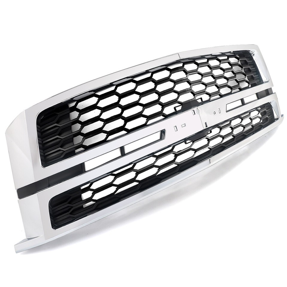 For 2015-2020 Chevrolet Tahoe Suburban Front Upper Grille Chrome&Black ...
