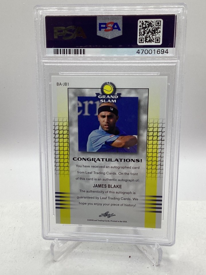 2018 Leaf Grand Slam Tennis Blue Auto /4 James Blake PSA 9 | eBay
