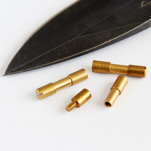 10PC EDC Stainless Steel Brass Handle Knife Fasteners Corby Shaft ...