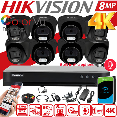 HIKVISION 4K CCTV Security 8MP ColorVu Camera Audio System Night Vision ...