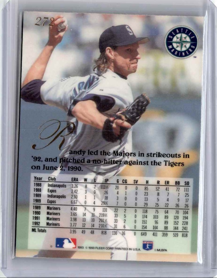 1993 Flair Randy Johnson Baseball Card Colorado Rockies #272 | eBay