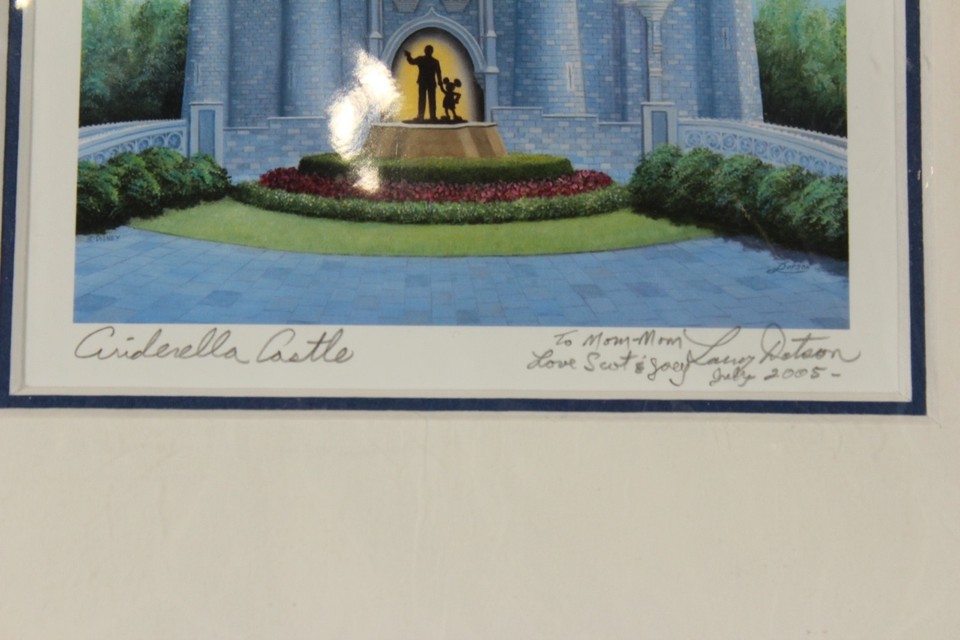 Disney World Cinderella Castle Walt & Mickey Art Print 2005 Larry ...