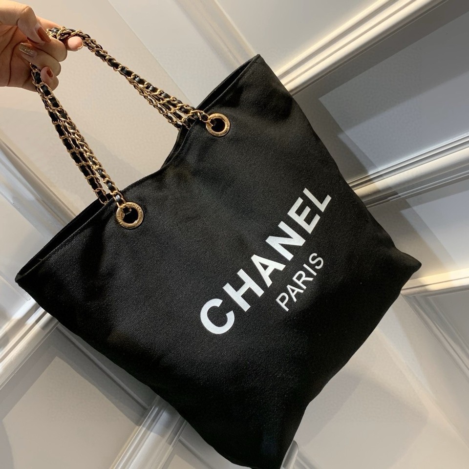 NewCHANEL VIP GIFT GWP Canvas Tote Bag Beach Pouch Bag Case Storage ...