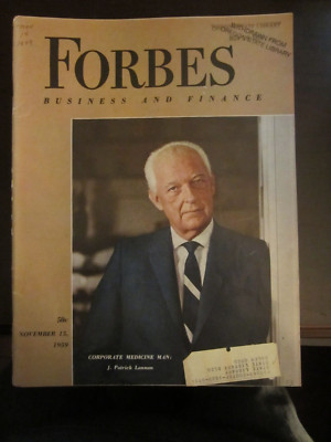 Forbes Business Magazine November 1959 Corporate Medicine Man J Patrick ...