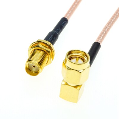 SMA Female to SMA Male RA Right Angle Connector Lot Coaxial RF Coax ...