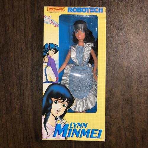 1985 Robotech MISS MACROSS Matchbox LYNN MINMEI Blue Party Dress Figure ...