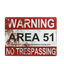 Warning AREA 51 Metal Tin Sign Man Cave Homewares Aliens UFO S4 Bar | eBay