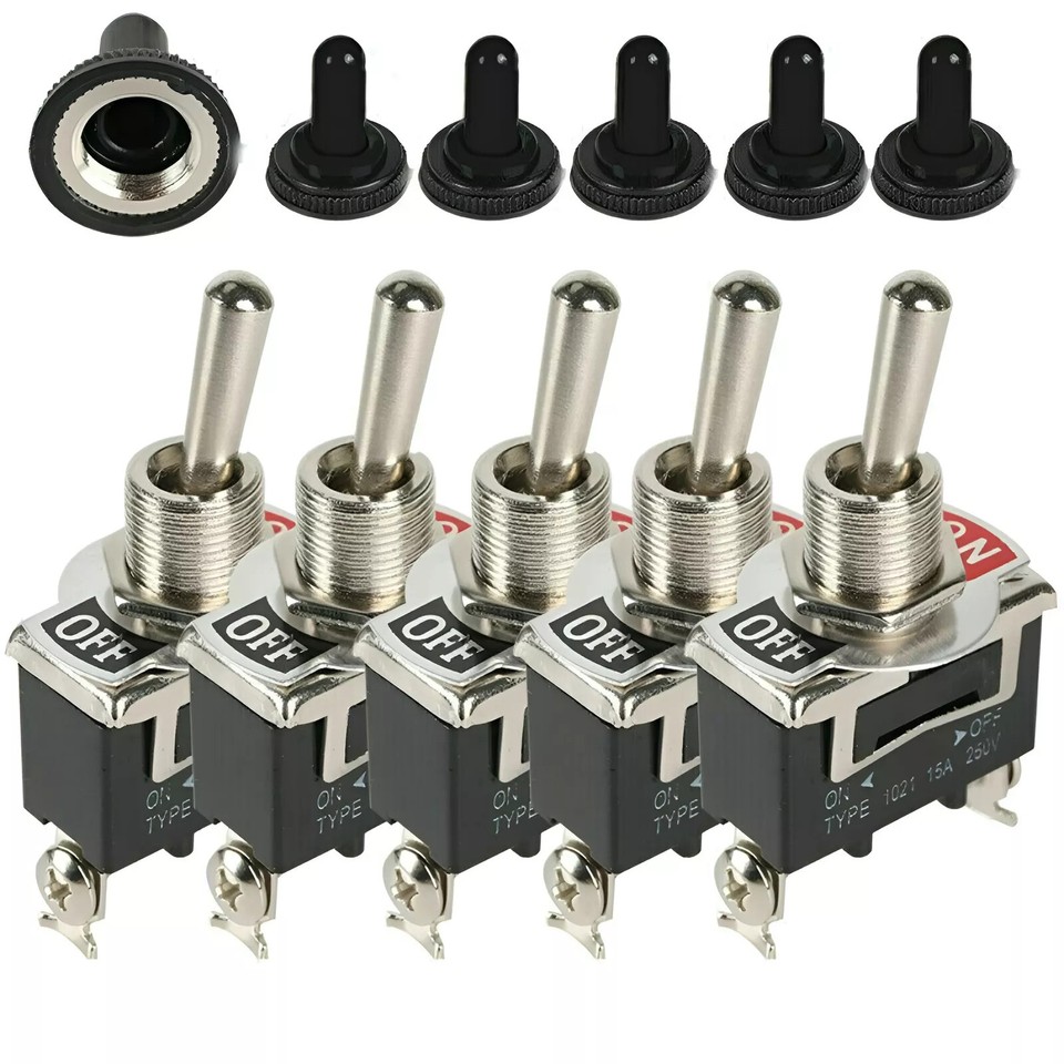 5pcs 12V SPST Toggle Flick Switch WATERPROOF ON/OFF For Marine Car Dash ...