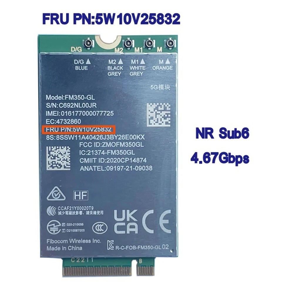 FM350- Sub-6 GHz 5G/4G/3G Module :5W10V25832 5G M.2 Module for 4151 ...