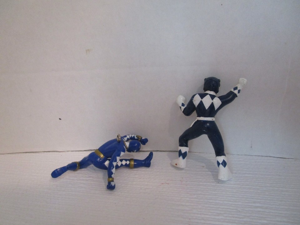 Blue Power Ranger 1994 PVC 3" Figure & 2004 High Kickin' 3" Ornament ...