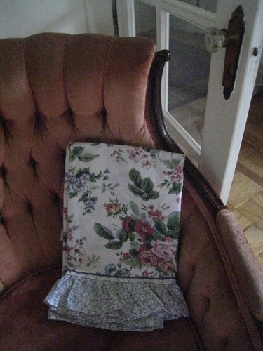 VINTAGE~DAN RIVER FLORAL RUFFLED EYELET LACE DOUBLE FLAT SHEET | eBay