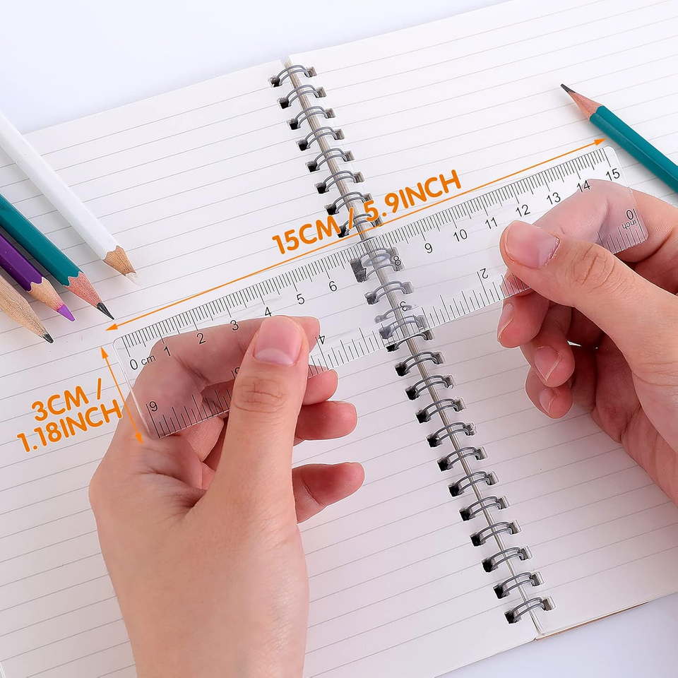 Mini Ruler 6 Inch 15Cm, 10 Pcs Straight Ruler Transparent Plastic Ruler ...