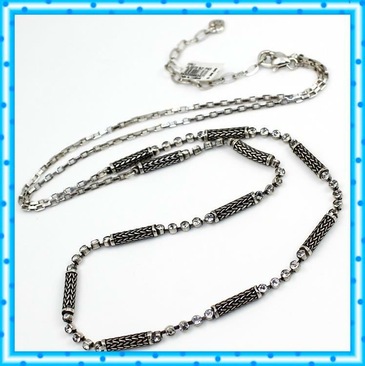 Brighton Bali Crystal Long Silver Necklace NWT $98 | eBay