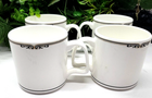 Set of 4 Oneida Bone China Coffee/Tea Cups with Saucers – Made in USA ...