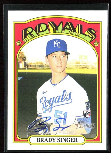 Brady Singer 2021 Topps Heritage Real One Autographs RC Auto #ROA-BS ...
