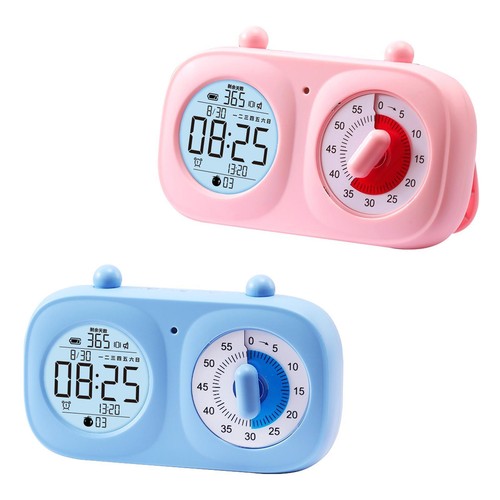 Visual Timer Clock Study Timer Digital Dual Screen Adjustable 60 Minute ...
