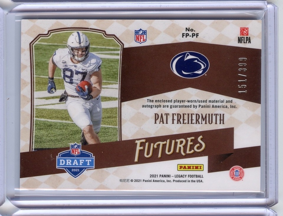 Pat Freiermuth 2021 Panini Legacy Auto 151/399 Jersey Patch Autograph ...