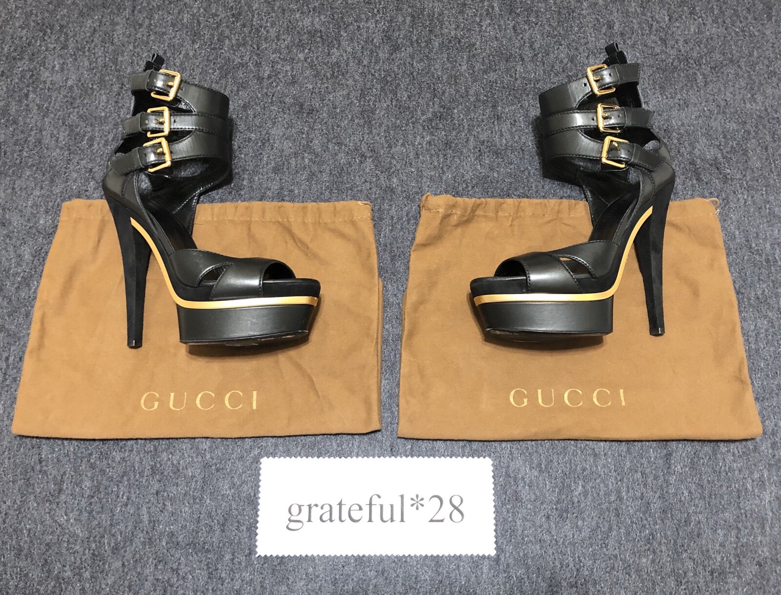 Gucci Triple Iman Black Platform High Heels in Size 3… - Gem