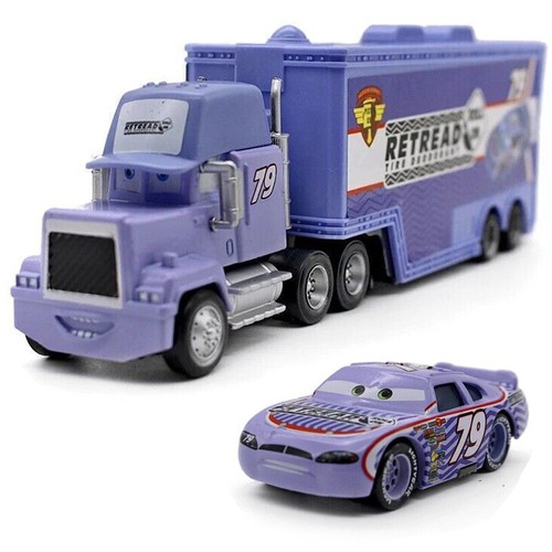Disney Pixar Cars No.79 Retread Mack Hauler Truck + Mini Car 1:55 ...