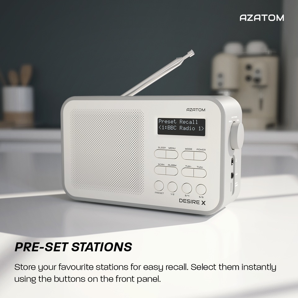 DAB+ DAB FM Radio Alarm Clock Speaker Portable Speaker Azatom Desire X ...