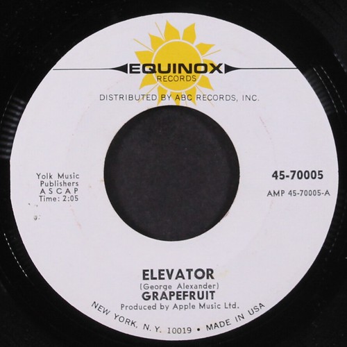 GRAPEFRUIT: elevator / yes EQUINOX 7" Single 45 RPM | eBay