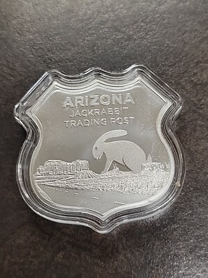 Arizona Jackrabbit Trading Post Route 66 1 oz .999 Fine Silver Shield ...