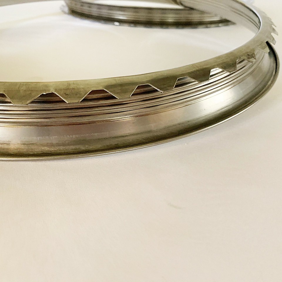 4x Original Style Ribbed Early Ford Wheel Trim Rings/ Beauty Rings- Pol ...