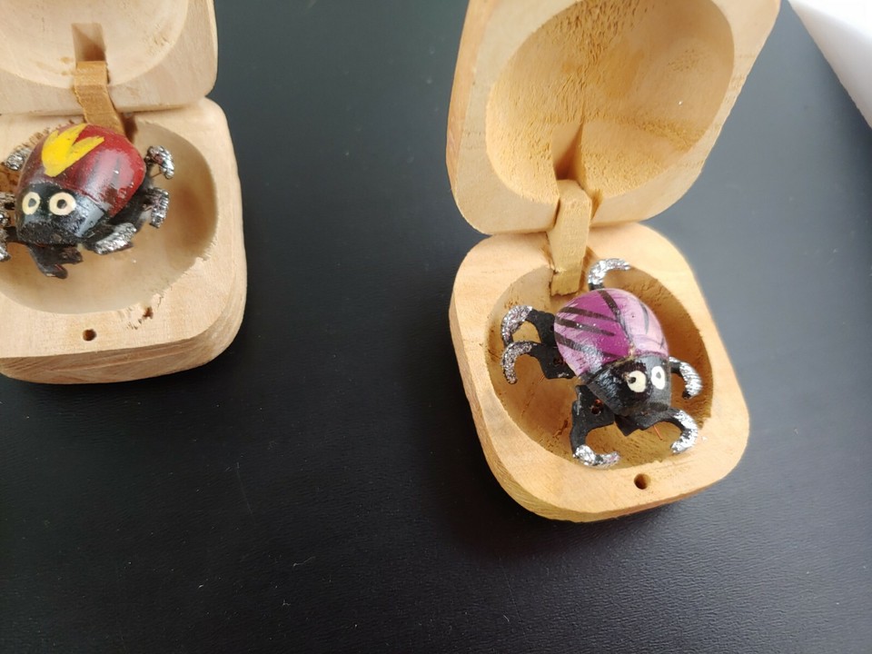 Handmade Bug In A Box Gag Toy Gift Moving Legs Novelty Bug in a nut ...