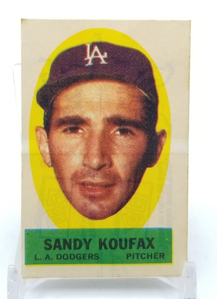 1963 Topps Baseball Peel-Offs SANDY KOUFAX Instructions Back Los ...