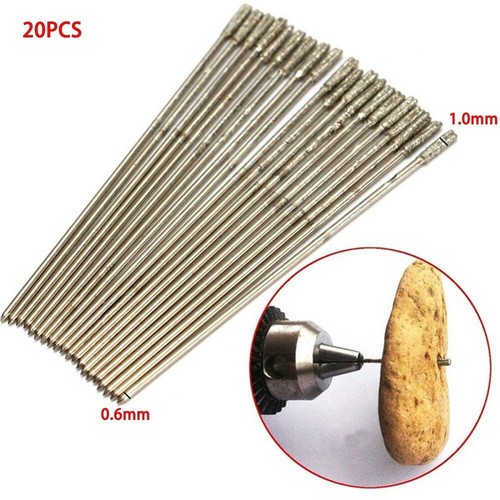 20x Mini Micro Stone Drill Bits 0.6mm Shank For Jade Marble Handicrafts ...