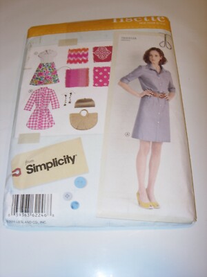 WOMENS UNCUT SIMPLICITY 2246 SEWING PATTERN DRESS LISETTE SHORT LONG ...