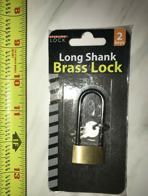 Long Shank Brass Lock with 2 Keys - Security lock for lockers, luggage ...