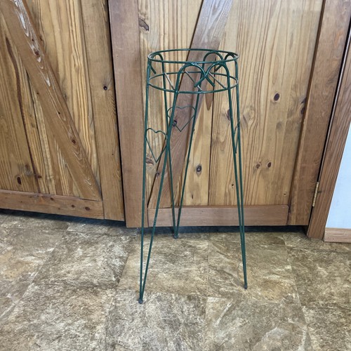 VTG Metal Hairpin Legs Plant Stand Green Imperfect Metal Covered With ...