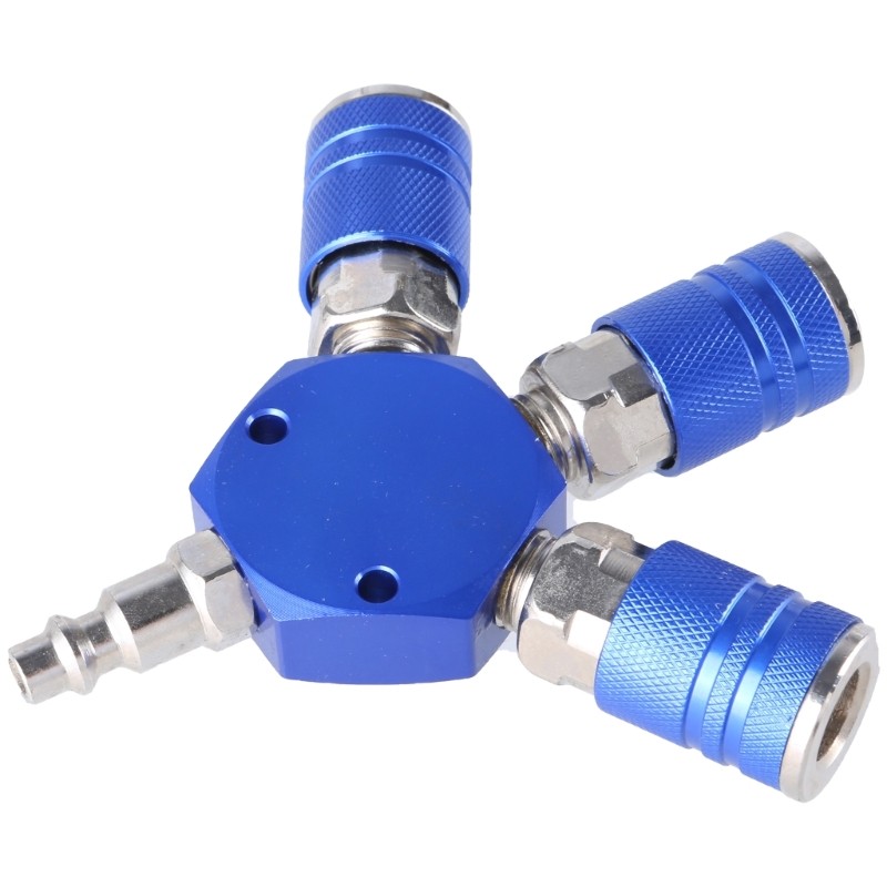 3 Way Quick Connector Air Compressor Manifold 1/4inch Hose Fittings ...
