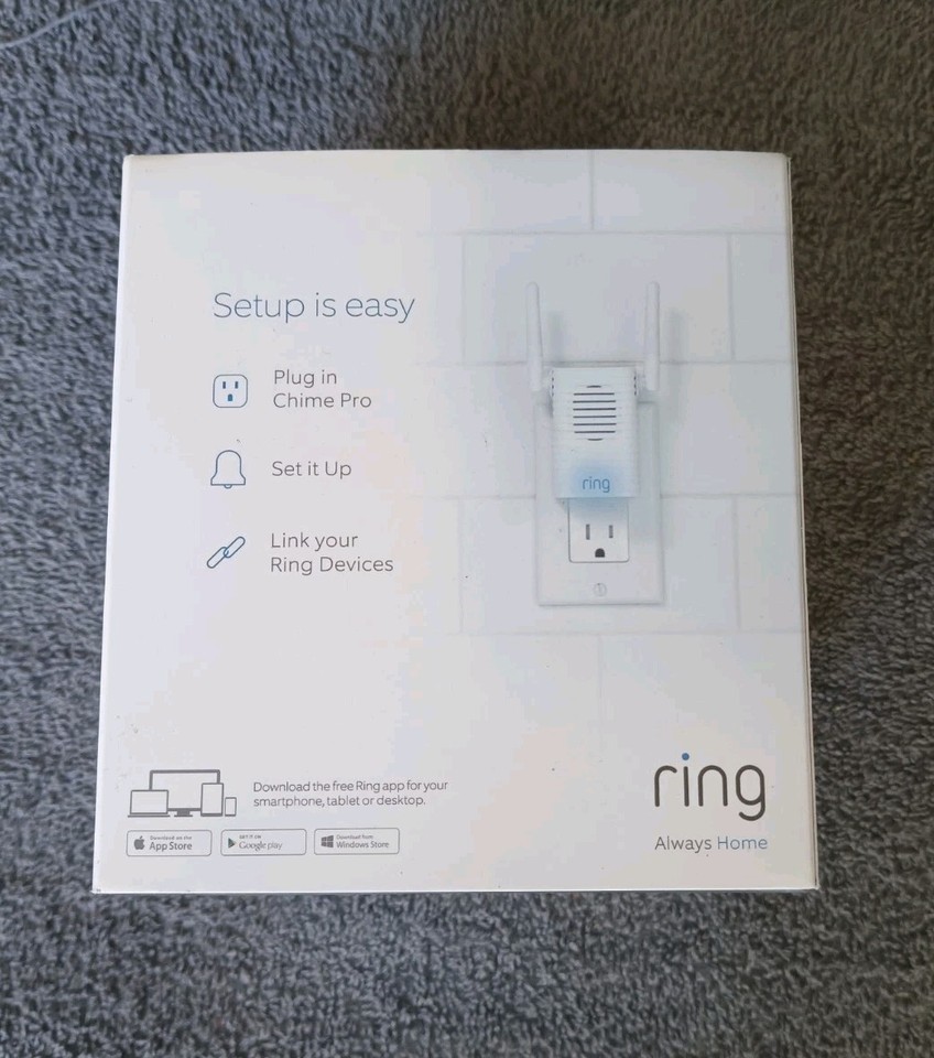 Ring Chime Pro Wi-Fi Extender and Indoor Chime Doorbell New Sealed ...