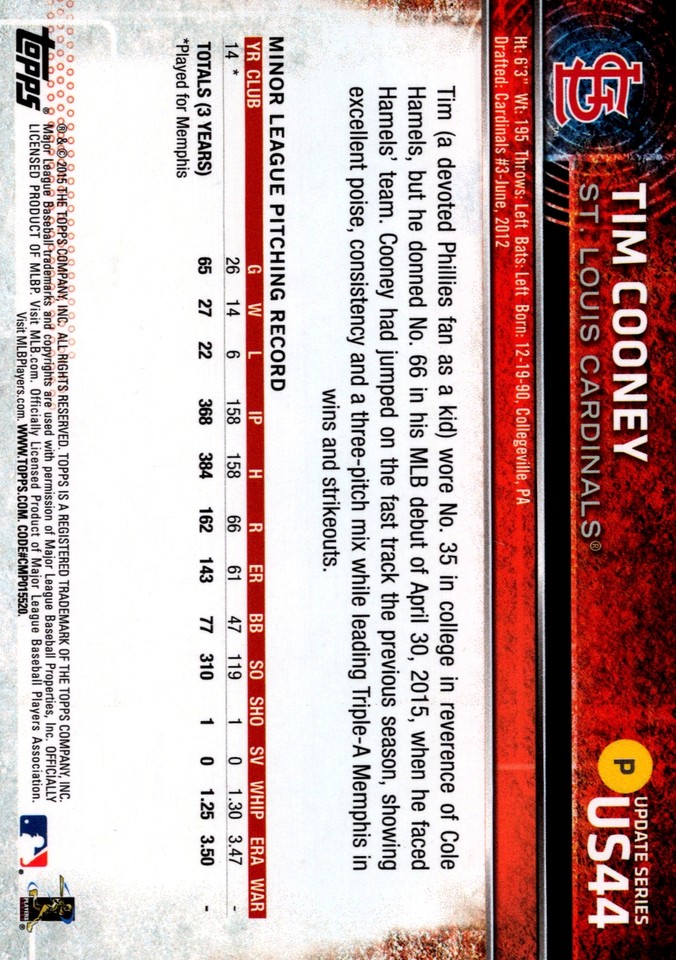 2015 Topps Update #US44 Tim Cooney | eBay