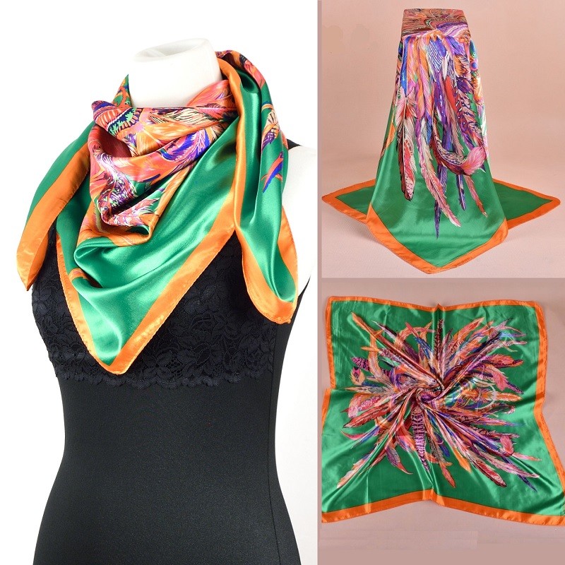 Ladies Fashion Silken Satin Square Scarf - Large 35 x 35 | eBay