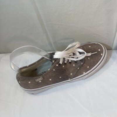 Vans Women White Poca Dots on Olive Canvas Slip On Sneakers Size 7 | eBay