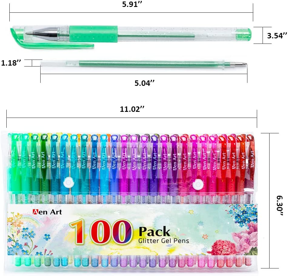 Aen Art 100 Color Glitter Gel Pen Set - MDK-GG100 for sale online | eBay