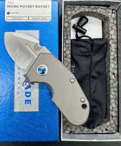Benchmade Sibert 756 Mini Pocket Rocket Knife Titanium 1.87" 20CV Blade ...