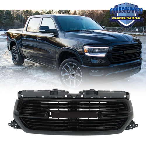 For 2019 2020-2022 Dodge Ram 1500 Front Upper Grill Glossy Black Grille ...