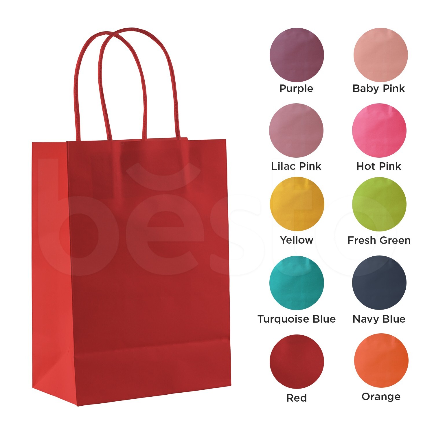 20 Bright Colored Paper Gift Bags with Handles Kids Adults Birthday ...