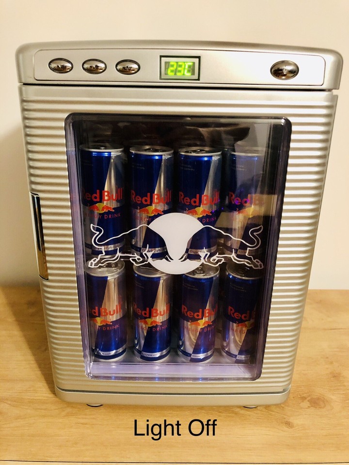 Red Bull Mini Fridge NEW! For Cold Drinks 220V-240V Home Garden / 12V ...